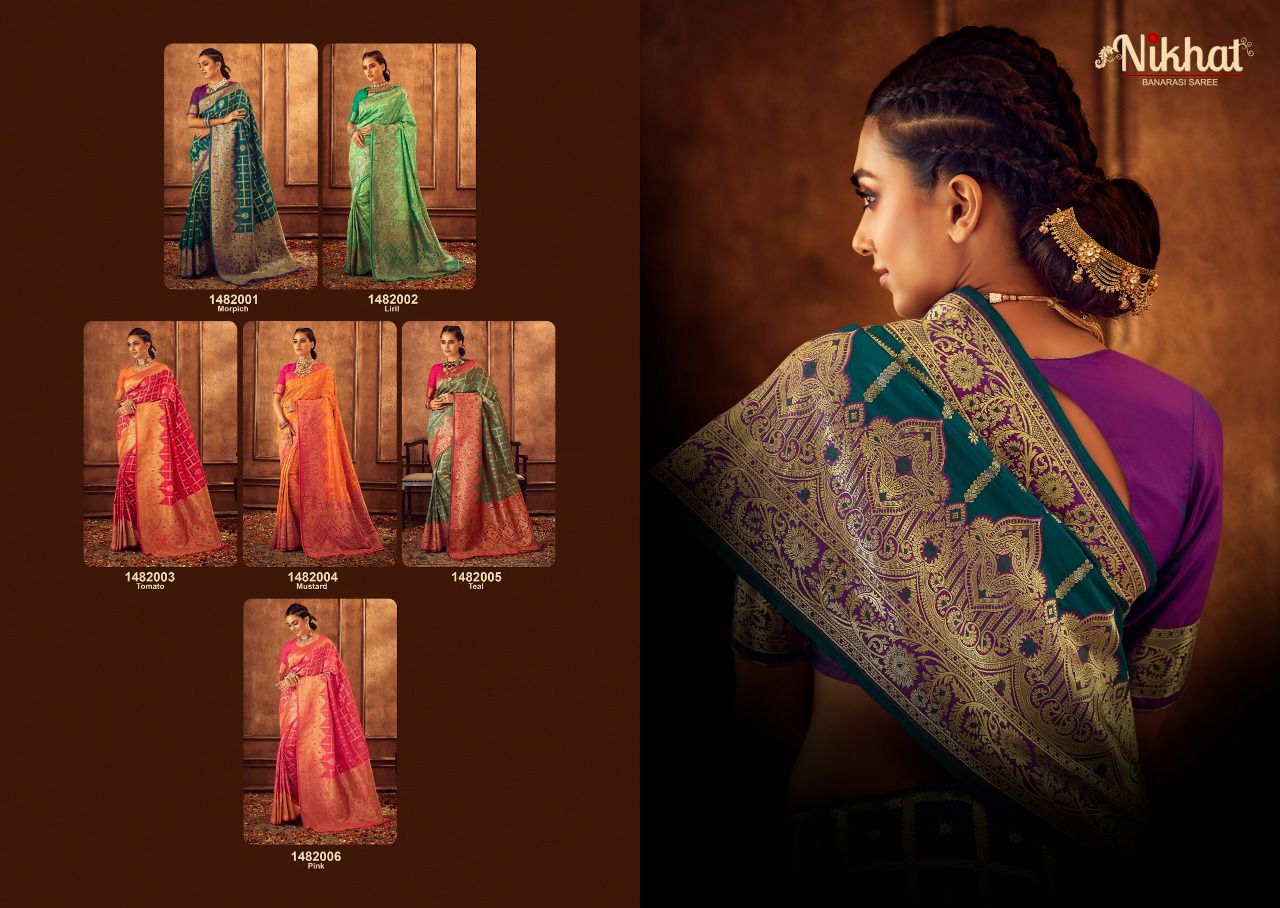 Sichi Nikhat Designer Banarasi Silk Saree For Wedding Wear Collection