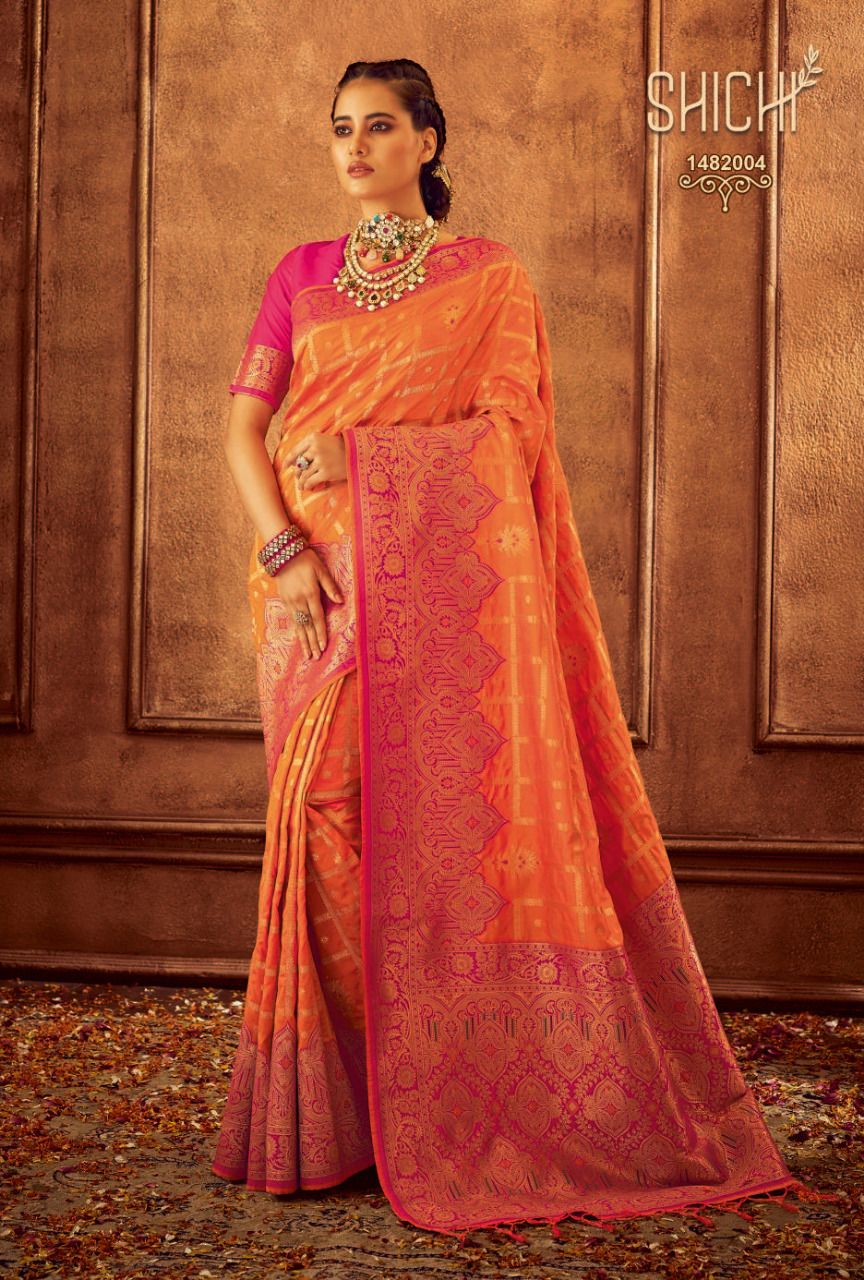 Sichi Nikhat Designer Banarasi Silk Saree For Wedding Wear Collection