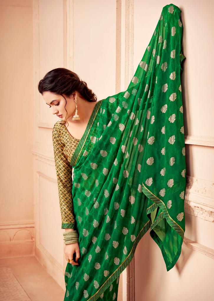 Kashvi Mayuri Georgette With Foil Print Saree Collection