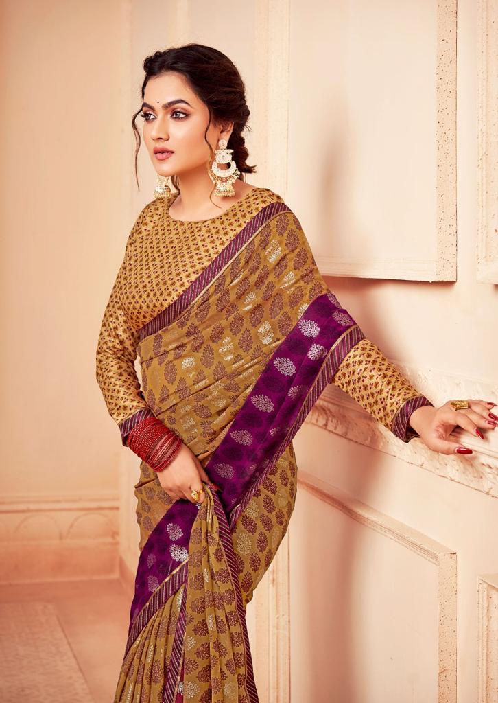 Kashvi Mayuri Georgette With Foil Print Saree Collection