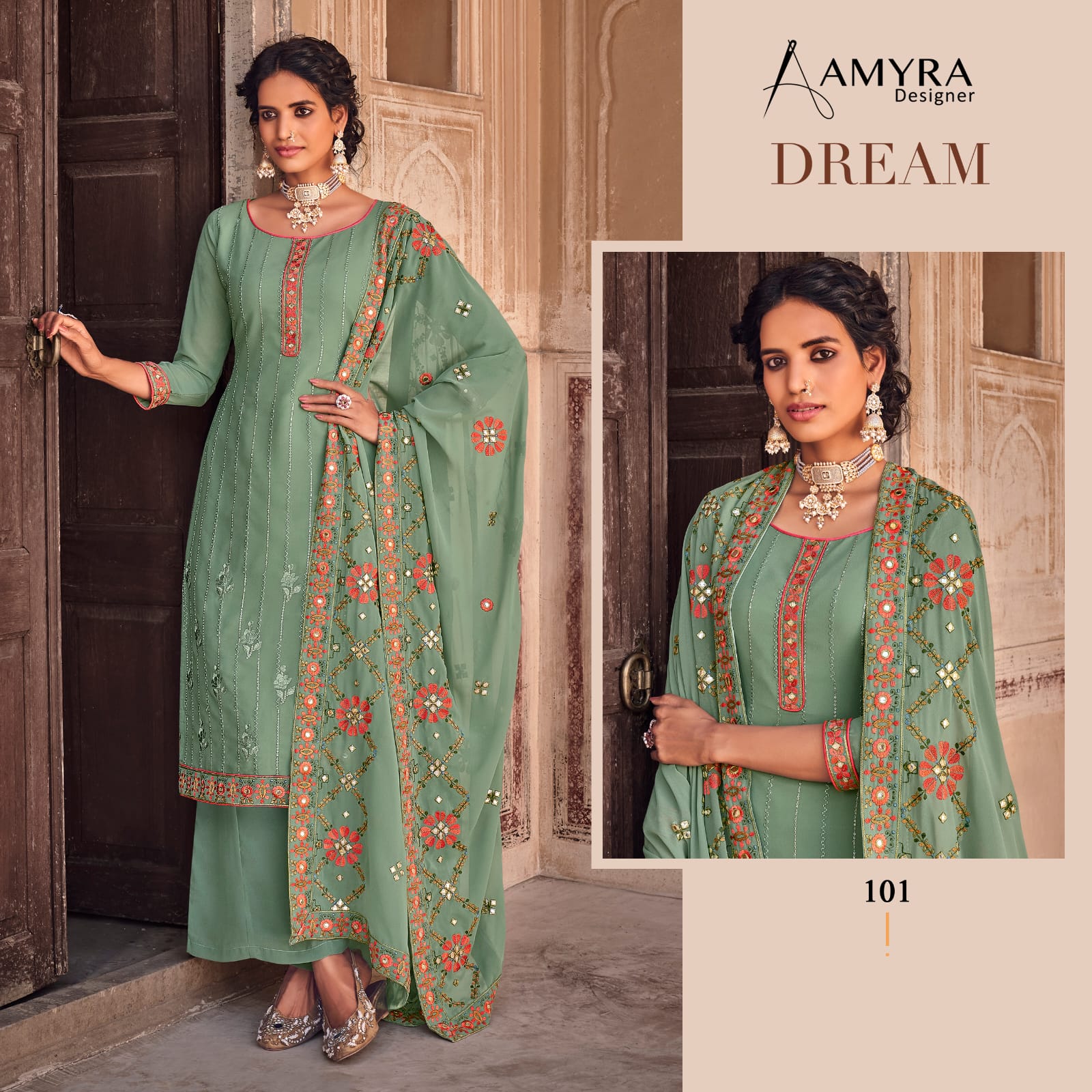 Amyra Dream Embroidered Designer Salwar Suit Collection