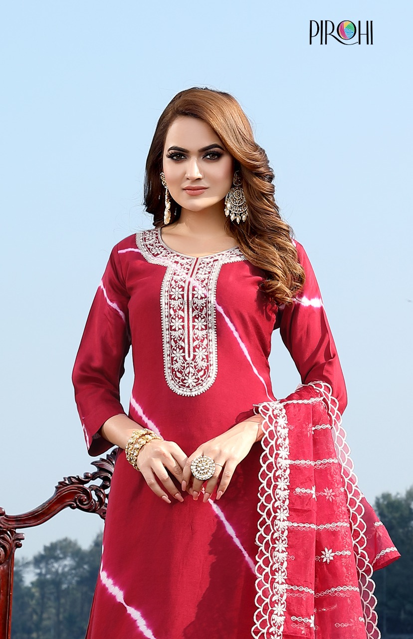 Pirohi Kesariya Designer Premium Silk Readymade For Wedding Wear Collection